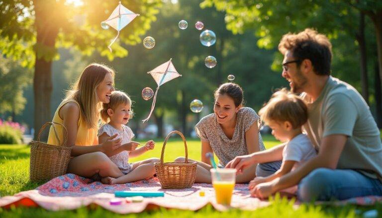 Parents et enfants enchantés par les activités de l'après-midi - Jeux ...
